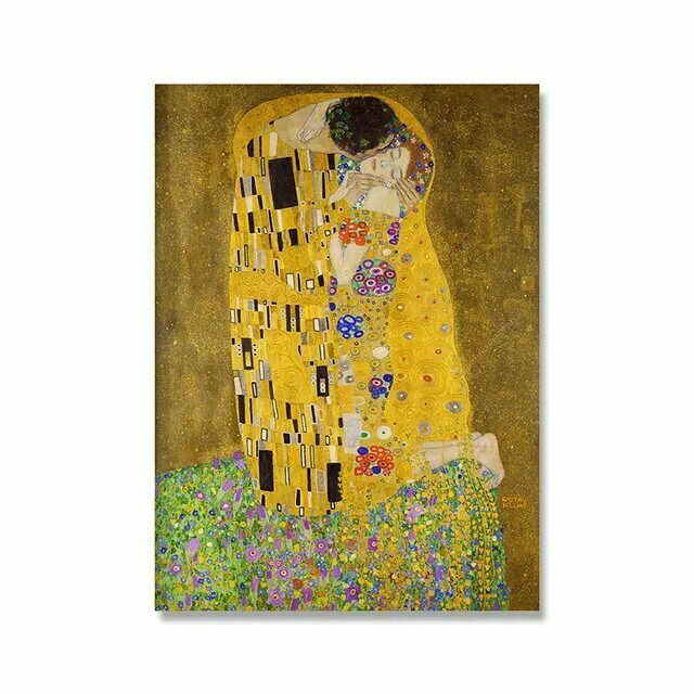 Настенная картина на холсте Cuadros «Поцелуй» в стиле абстракция, 80×120 см, без рамы