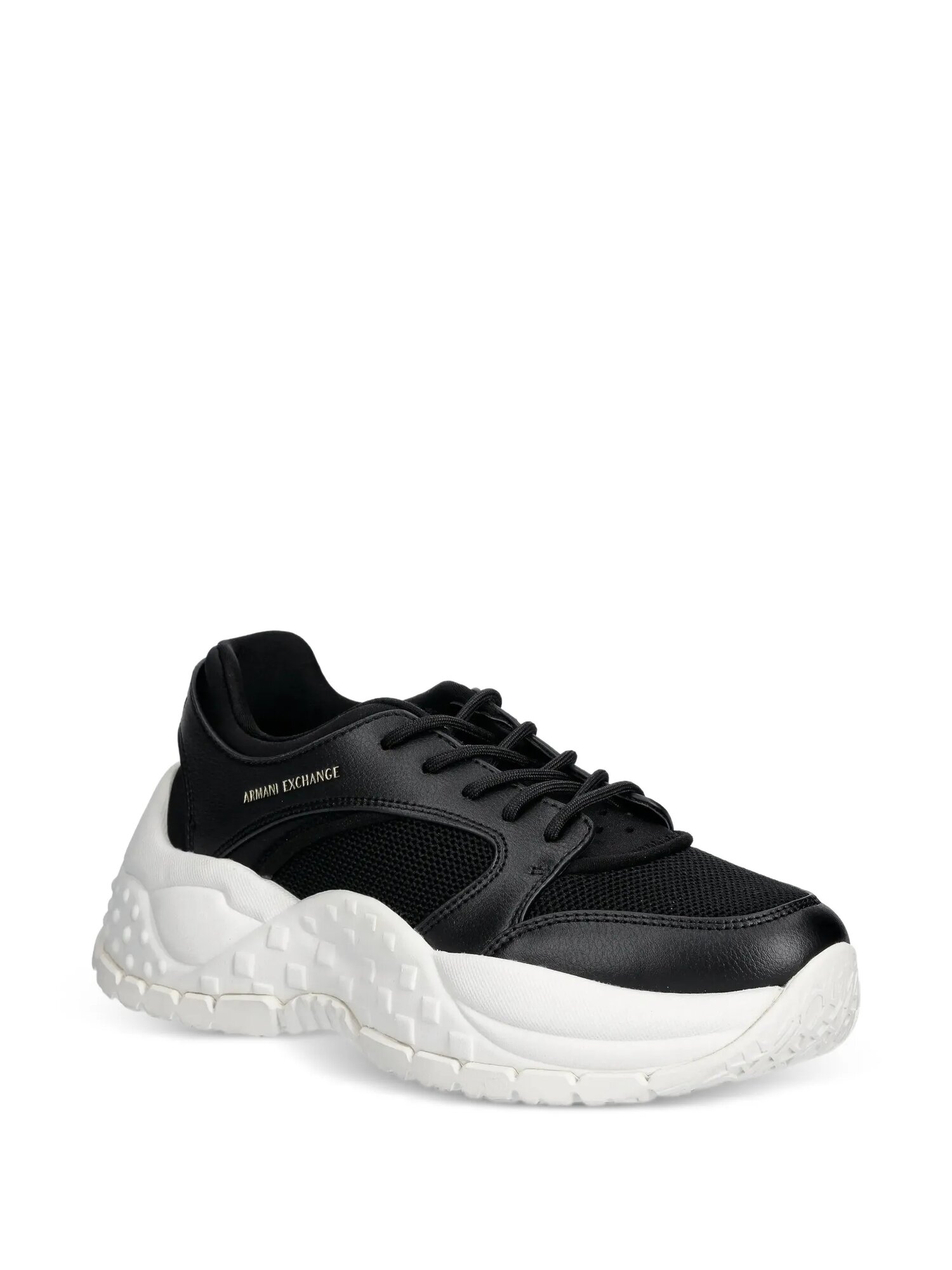 Кроссовки Armani Exchange Panelled sneakers, размер 38, black/black — фото 1