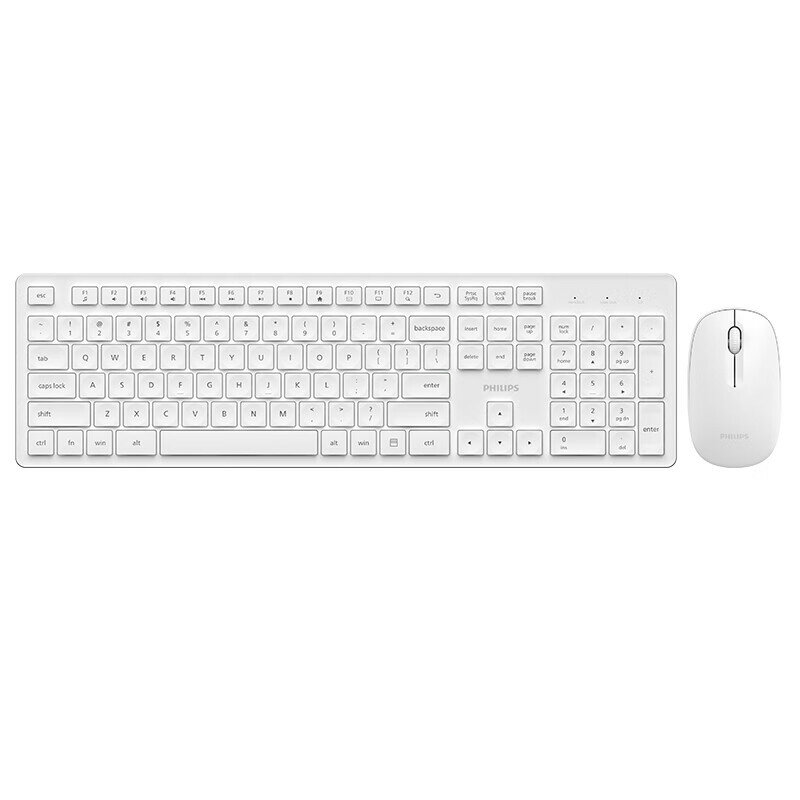 PHILIPS MK210 беспроводной комплект клавиатуры и мыши для офиса, эргономичный набор для Mac ноутбука и ПК белый