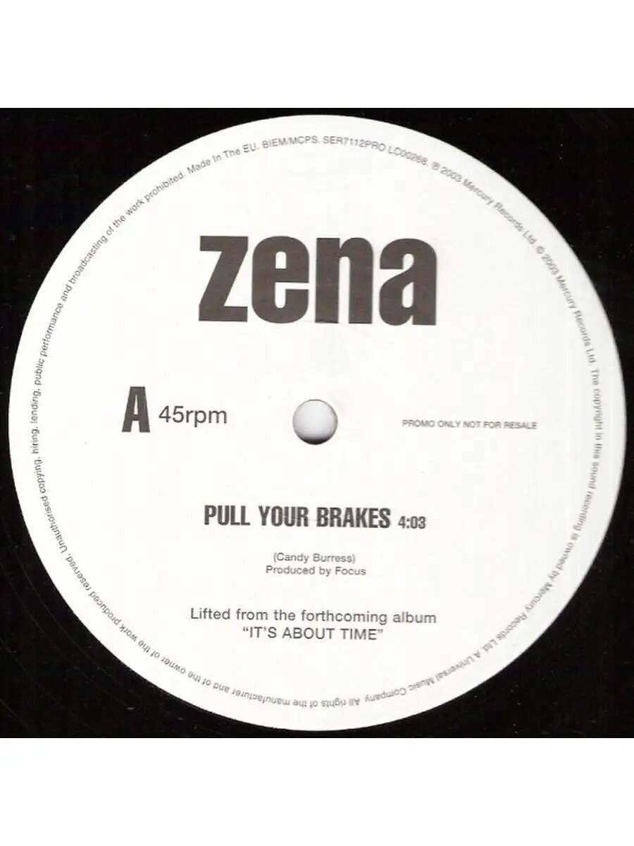 Zena - Pull Your Brakes / Винтажная виниловая пластинка / LP