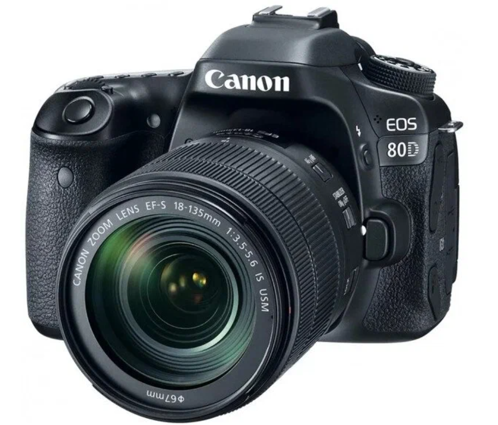Фотоаппарат Canon EOS 80D Kit EF-S 18-135mm f/3.5-5.6 IS USM Nano, черный