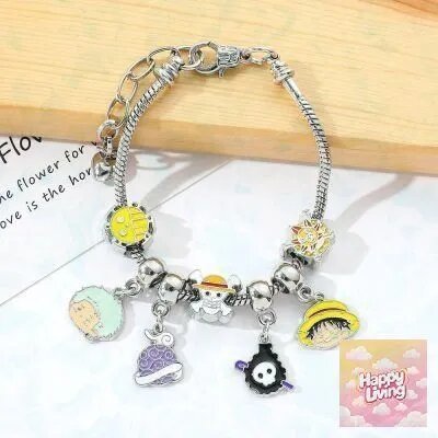 Браслет One Piece Charm для фанатов аниме, коллекционный металлический браслет