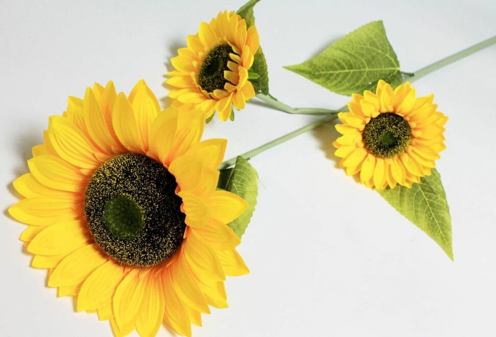 Искусственные цветы подсолнух букет премиум серия 26см. и 16см. Н122см см для декора и интерьера