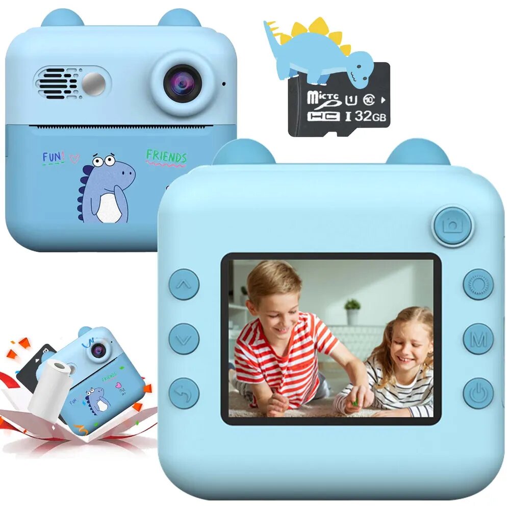 Детский фотоаппарат с мгновенной печатью фото Print Camera +CD карта 32GB