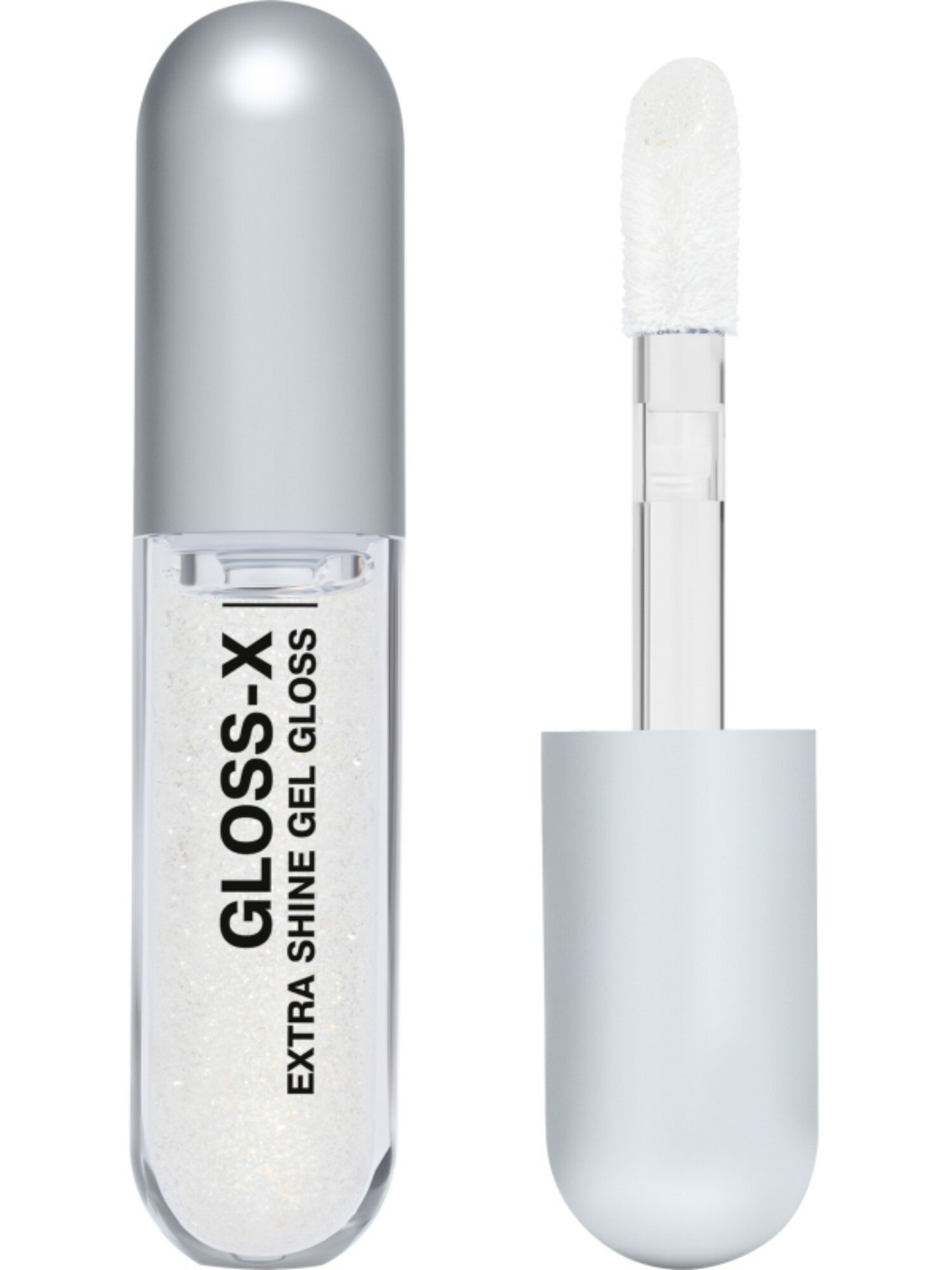 Гель-блеск для губ Influence Beauty Gloss-X, тон: 02 прозрачный с серебряными блестками, 3.4мл