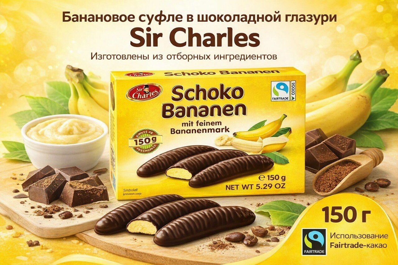Банановое суфле в шоколаде мини Schoko Bananen Банановое суфле( Австрия)