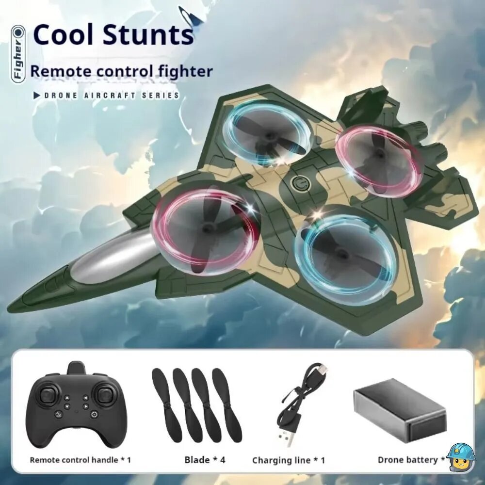 Радиоуправляемый самолет Cool Stunts Remote control fighter Drone Aircraft Series с подсветкой и аккумулятором