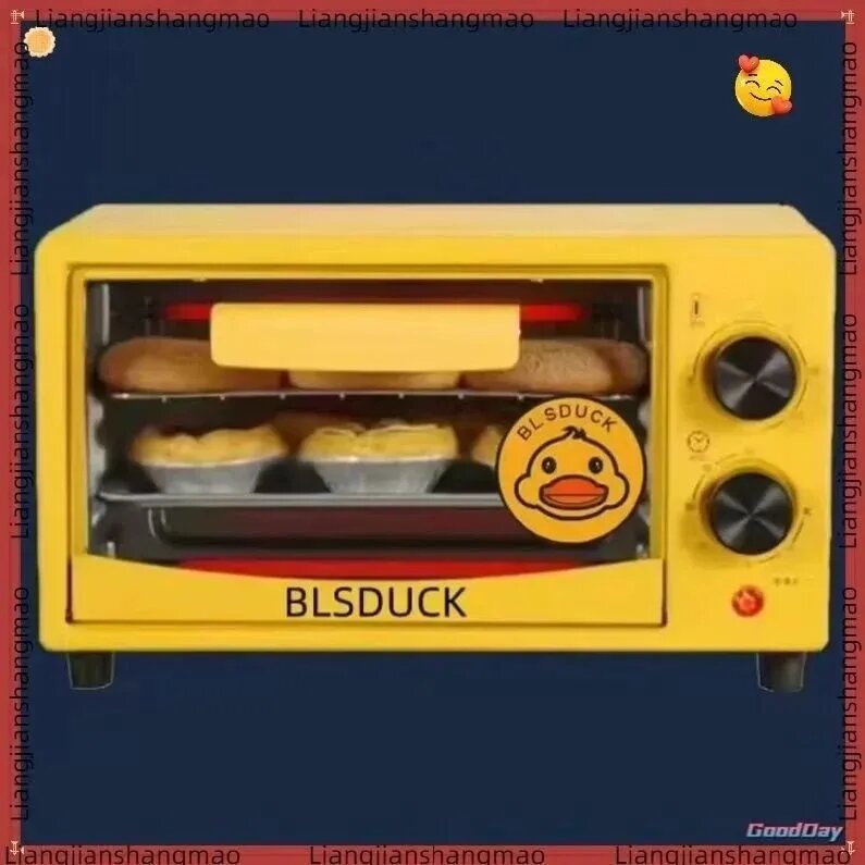 Мини-печь BLSDUCK OxCDOs3Q для сэндвичей и выпечки, желтый, белый, 12 л