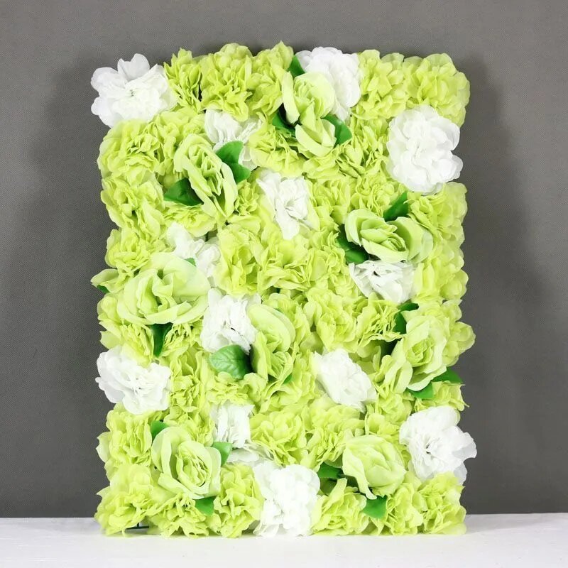 Искусственные цветы Панно из роз 400x600мм 1шт Зеленый Белый для Свадьбы