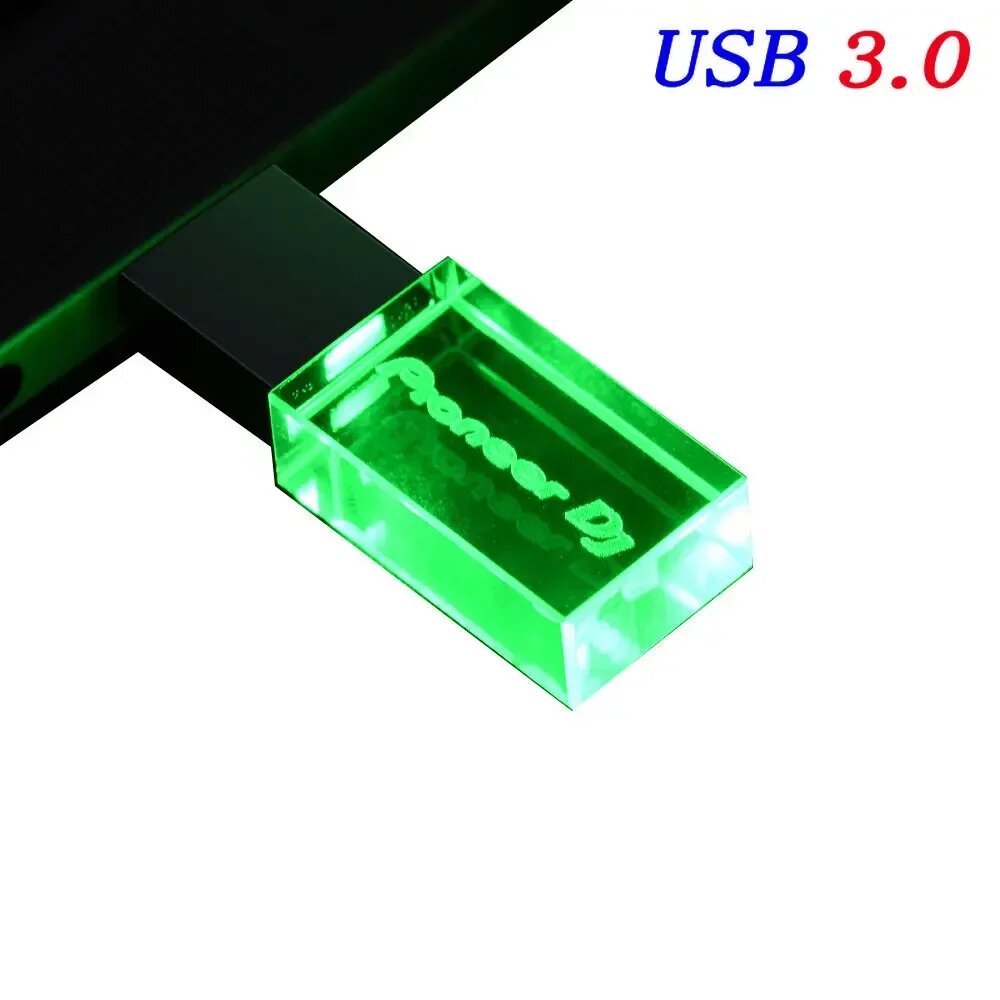 Powerone Crystal USB флешка Pioneer DJ 64 ГБ 128GB, Green LED