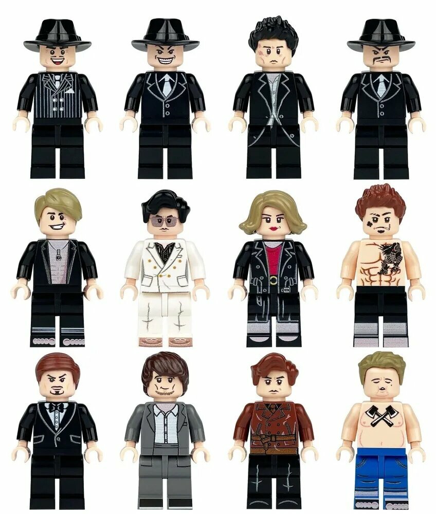 Набор гангстеров Gang Mafia 12 минифигурок, 4.5 см, совместим с LEGO, арт. M8145