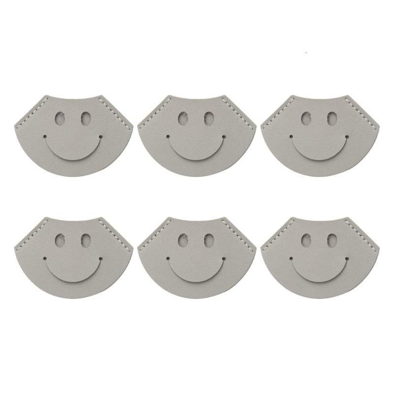 6 закладок-уголков с улыбающимся лицом, Серый