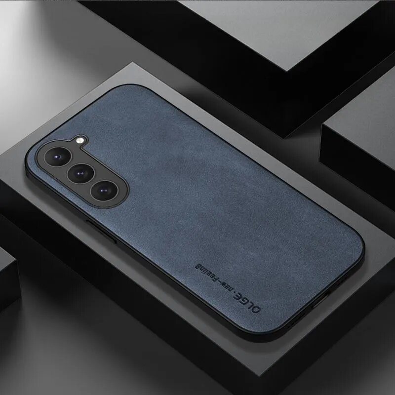 Стильный на коже чехол для Samsung Galaxy S24 (Самсунг Галакси С24)