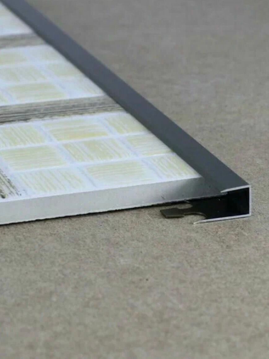 П-образный профиль 10 мм, Анодированный алюминиевый, Черный матовый 2700 мм -1 шт