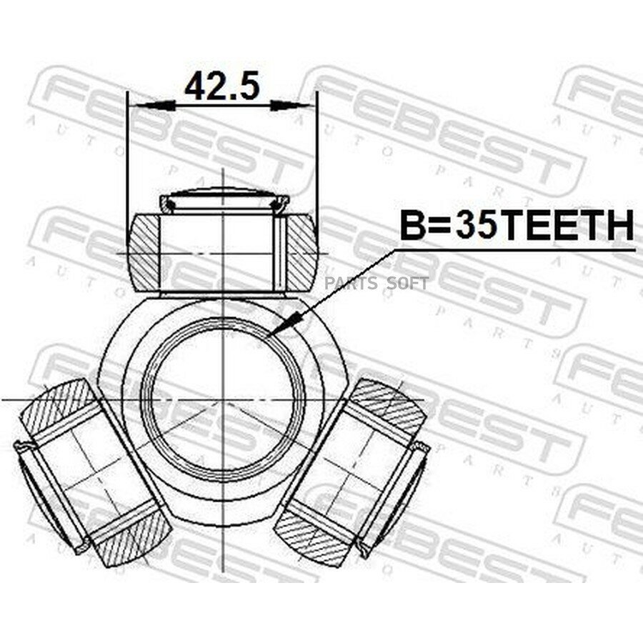 FEBEST 0216-R52 трипоид 35X42.5 0216-R52