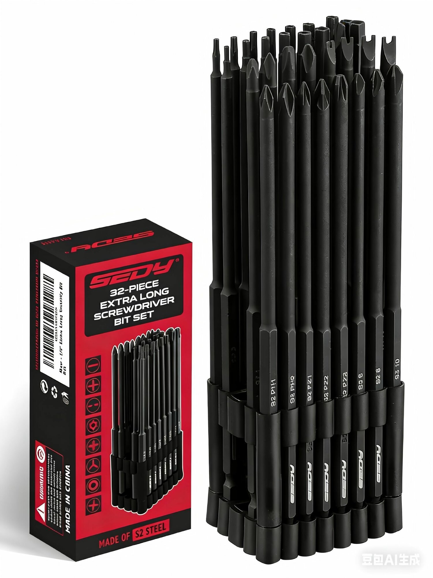 Набор удлинённых бит безопасности Torx, 32 шт, tamper-proof, для шуруповёрта и дрели