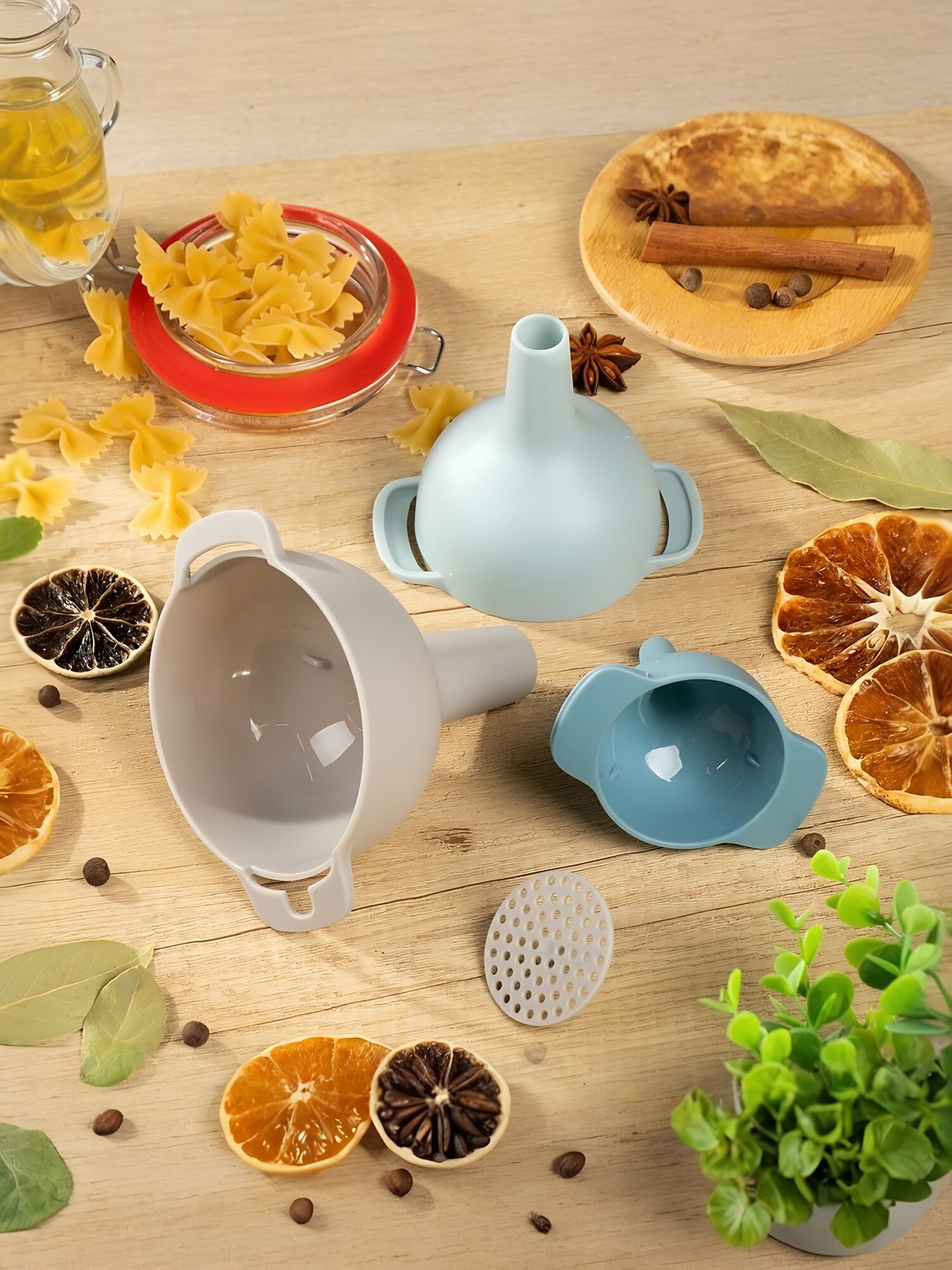 Воронки пластиковые Daniks Y4-7875, набор 3 штуки, универсальные, для кухни