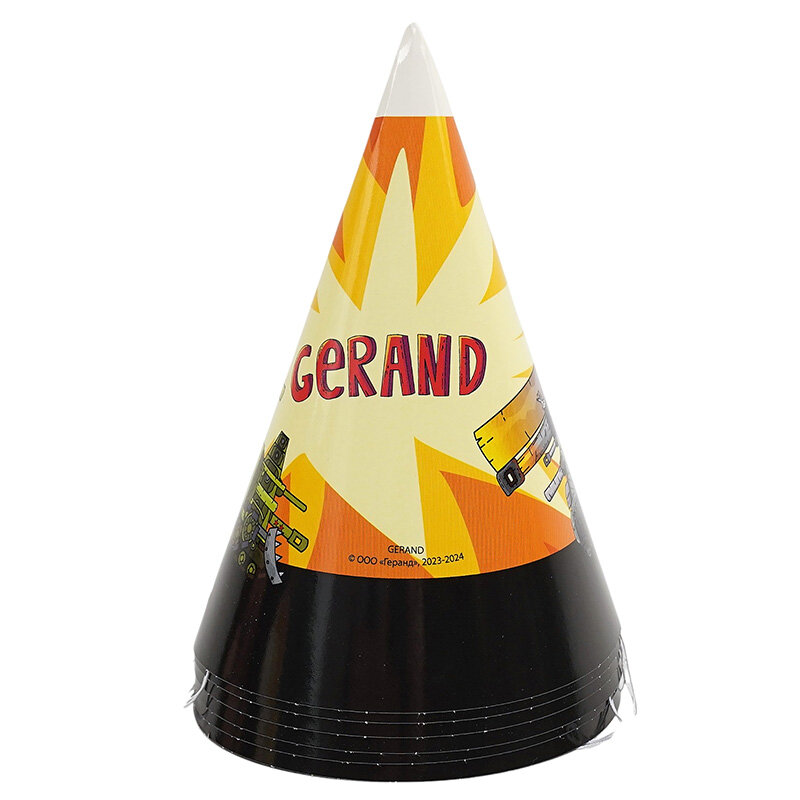 Праздничные колпаки Веселуха Gerand, 6 шт, ламинированная бумага