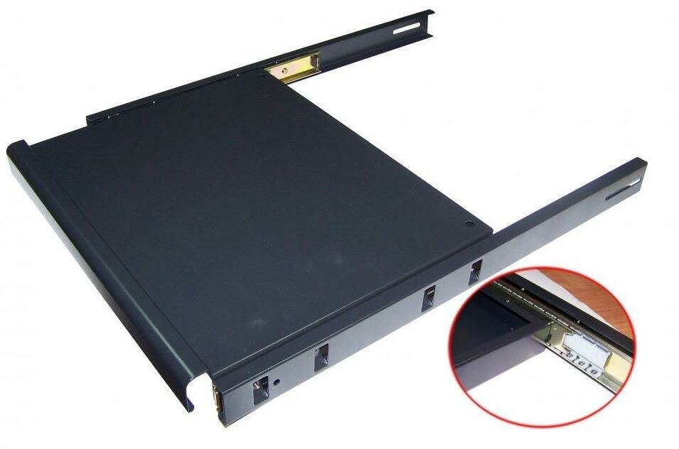Полка для клавиатуры Lanmaster выдвижная, высота 1U, нагрузка 20 кг, ширина 19", черная, 1 шт (TWT-CBB-SK-8/20)