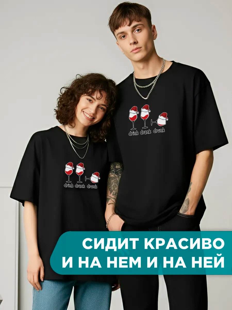 Футболка PRINTSHOT, 1 шт., размер L, черный — фото 1
