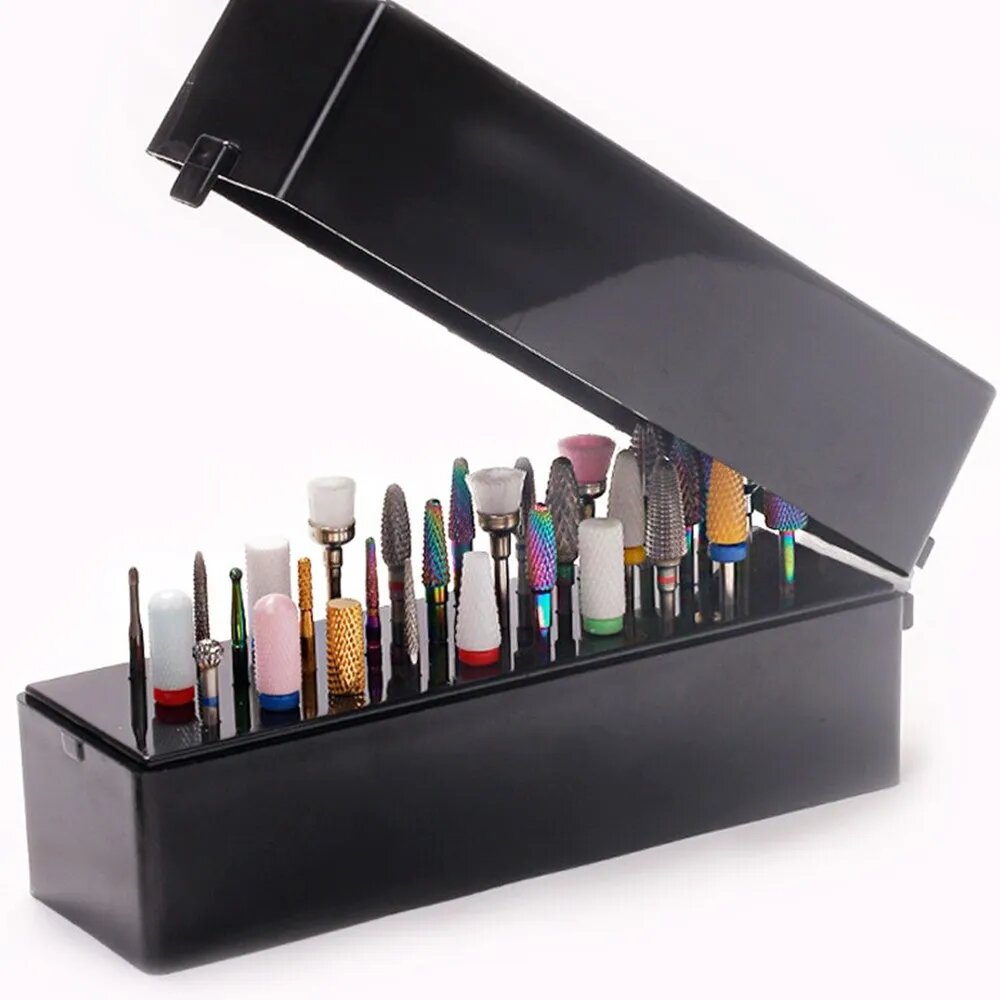 Пластиковый органайзер для маникюрных фрез на 2 шт для хранения аксессуаров