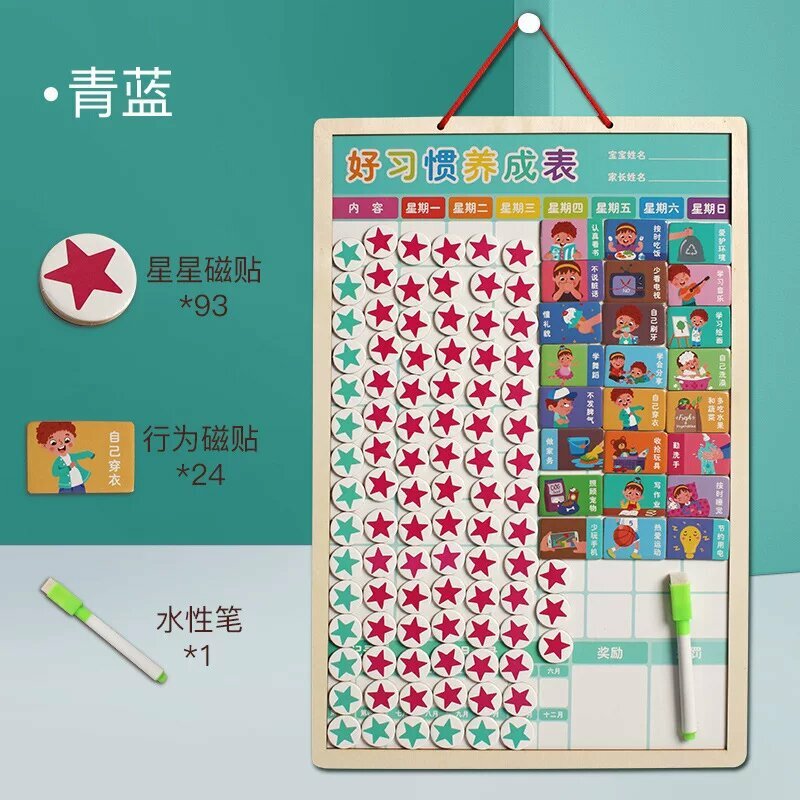 Таблица формирования привычек и самодисциплины для детей с наградными стикерами для учеников начальной школы, план