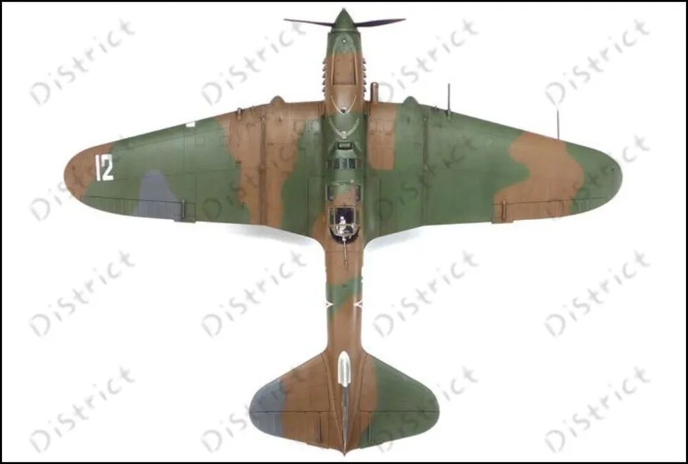 Сборная модель Ил-2, масштаб 1/72, детализированный радиатор и кабина, СССР — фото 1
