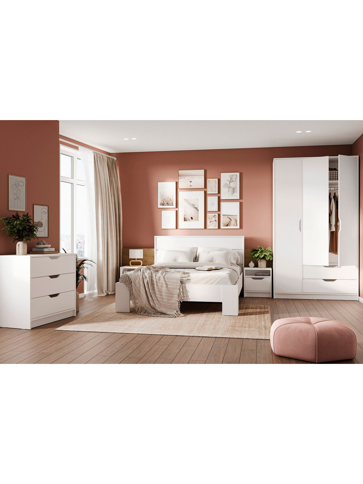 Спальный гарнитур "Руна" Huge Mebel. Ширина 1650. Спальные гарнитуры