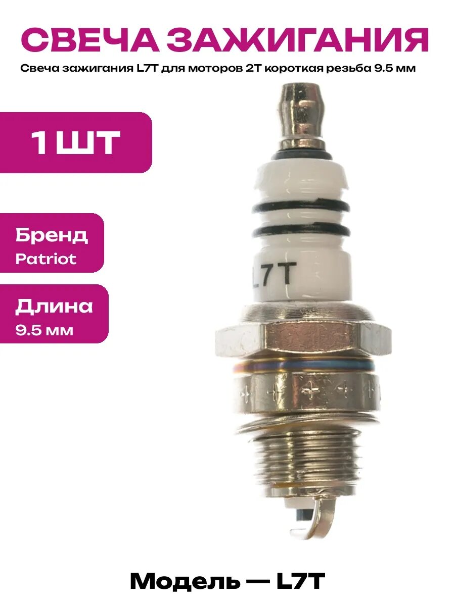 Свеча зажигания 2T двигателя L7T шестигранник 19 мм М14х1.25
