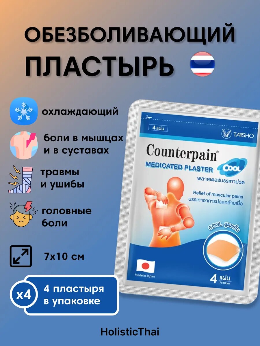 Обезболивающий пластырь охлаждающий для суставов и мышц