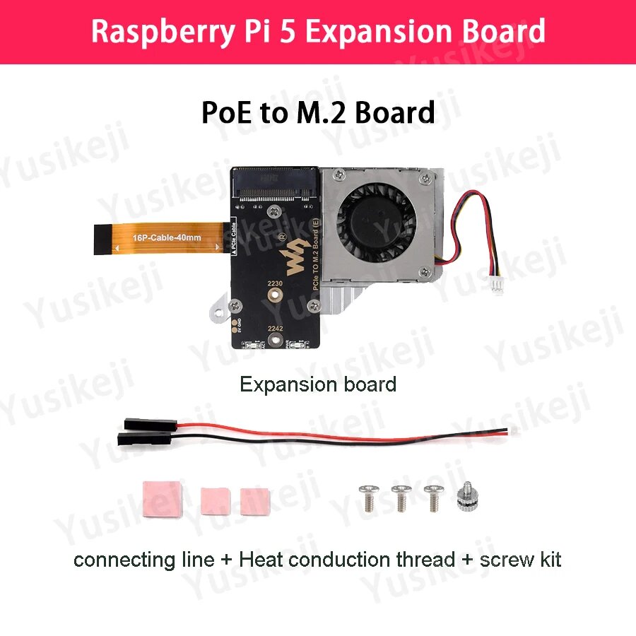 Мини-адаптер Raspberry PI 5-го поколения PCIe — M.2, плата расширения жесткого диска с радиатором, протокол NVME SSD2242 2230