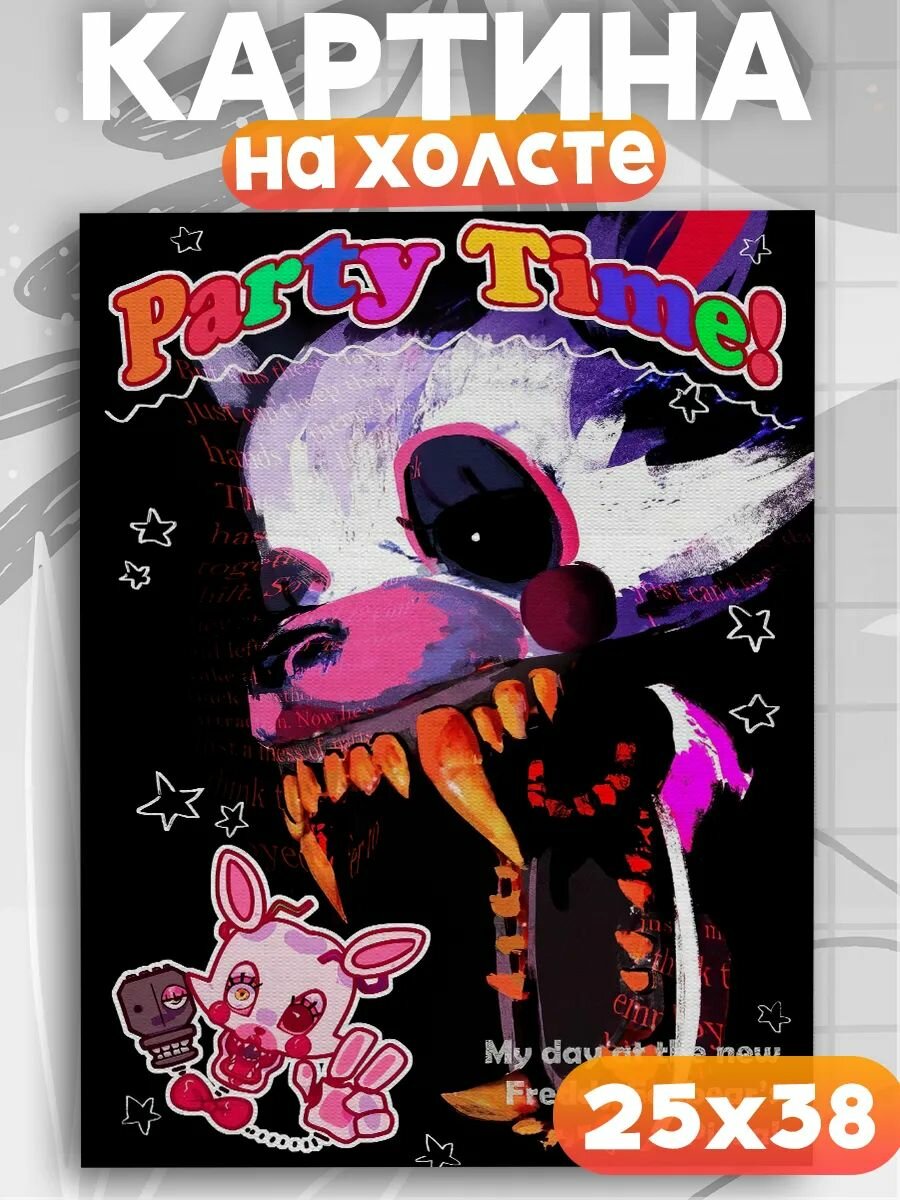 Картина на стену Five nights at freddy's Мангл Фнаф, на подрамнике, 1шт, 38х25 размер.