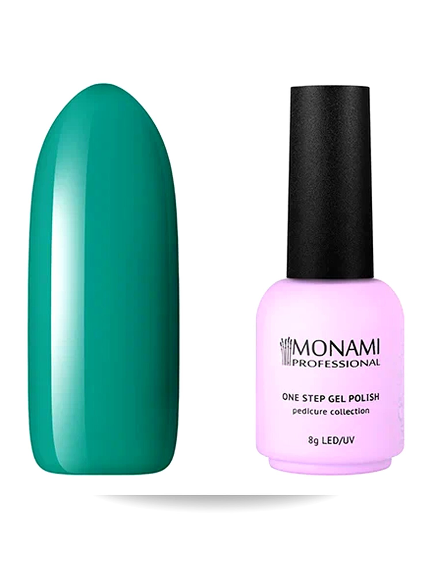 Гель-лак Monami "Pedicure Collection №18", однофазный, зеленый, для ногтей