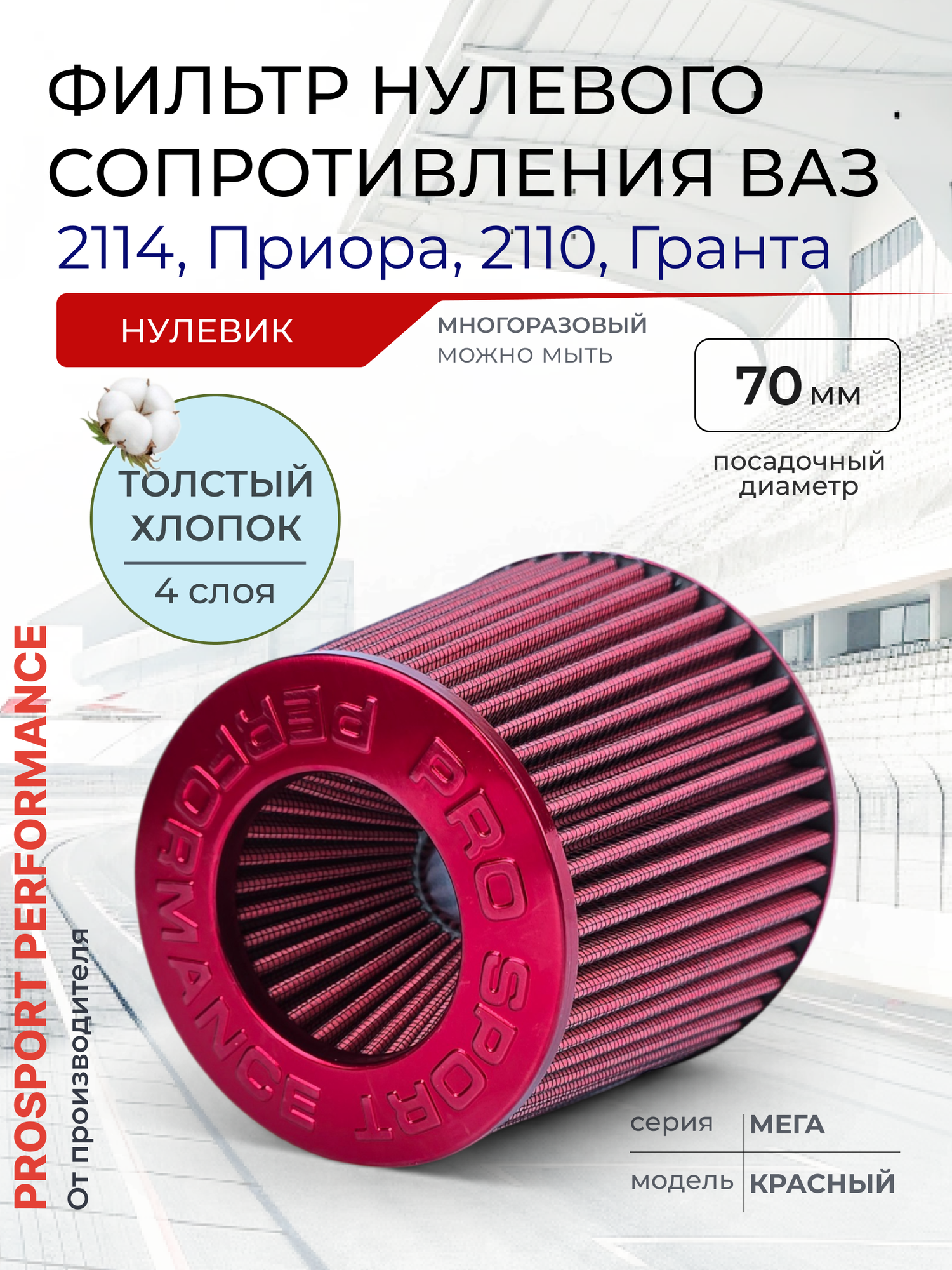 Фильтр нулевик на Приора 2114 2112 2110 Гранта 2107 Нива