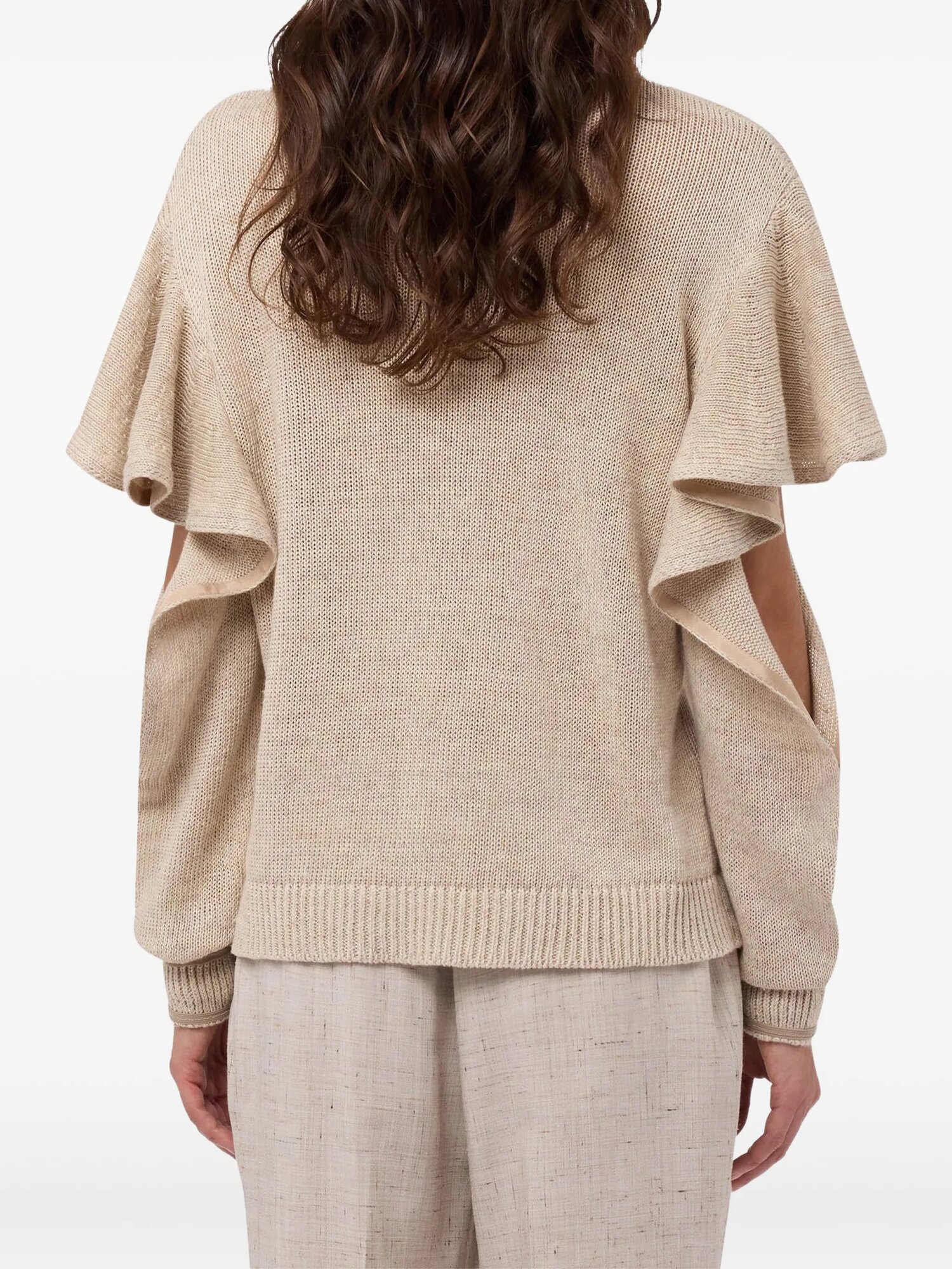 Джемпер MOSCHINO Ruffled-sleeves knitted jumper, размер 46, разноцветный — фото 1