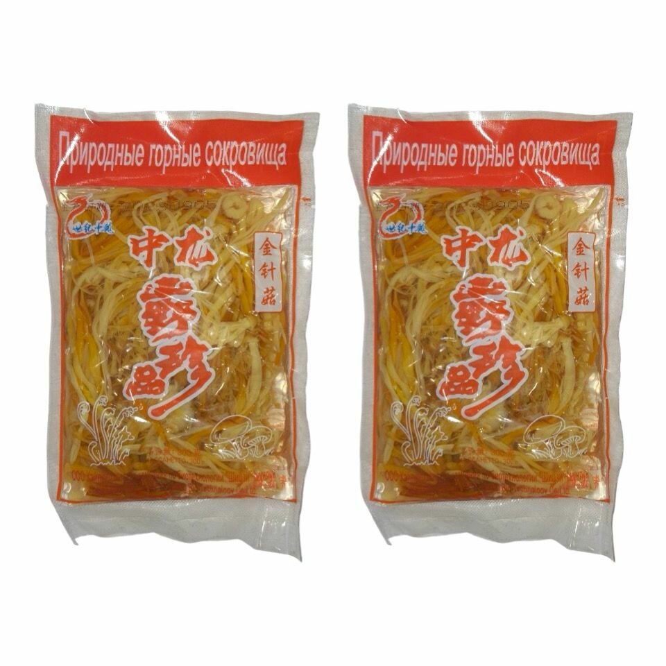 Грибы Эноки "Золотые Нити" консервированные 2 шт по 300 гр