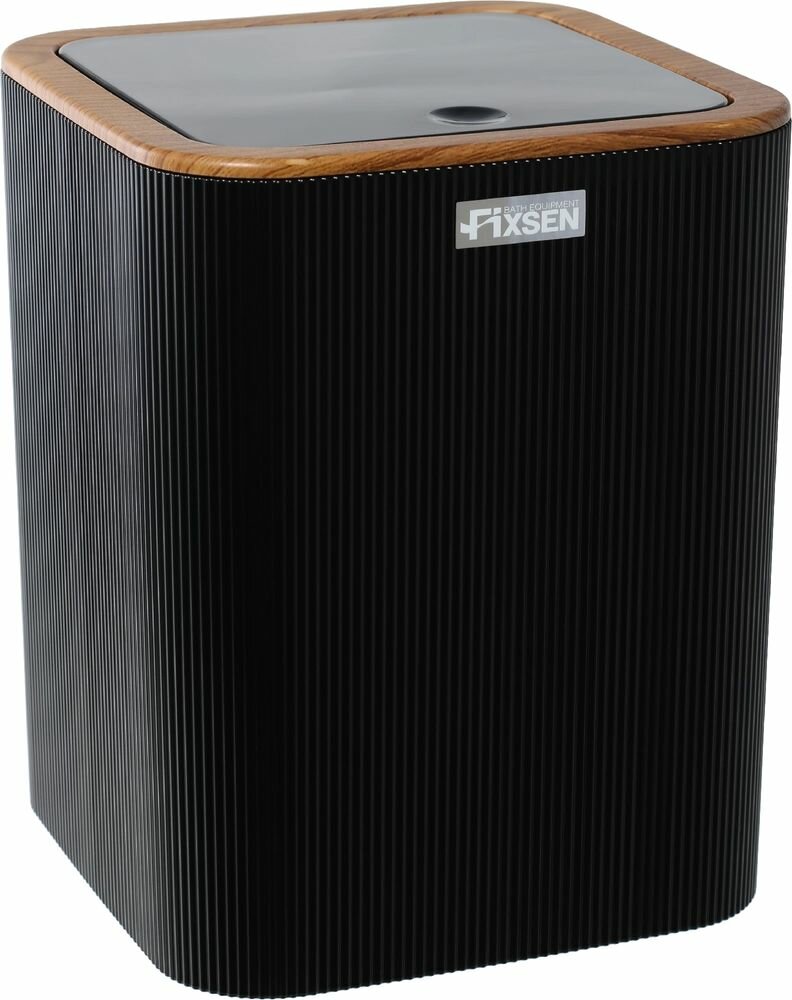 Мусорное ведро Fixsen Black Wood FX-401-6 прямоугольное, для ванной, черное