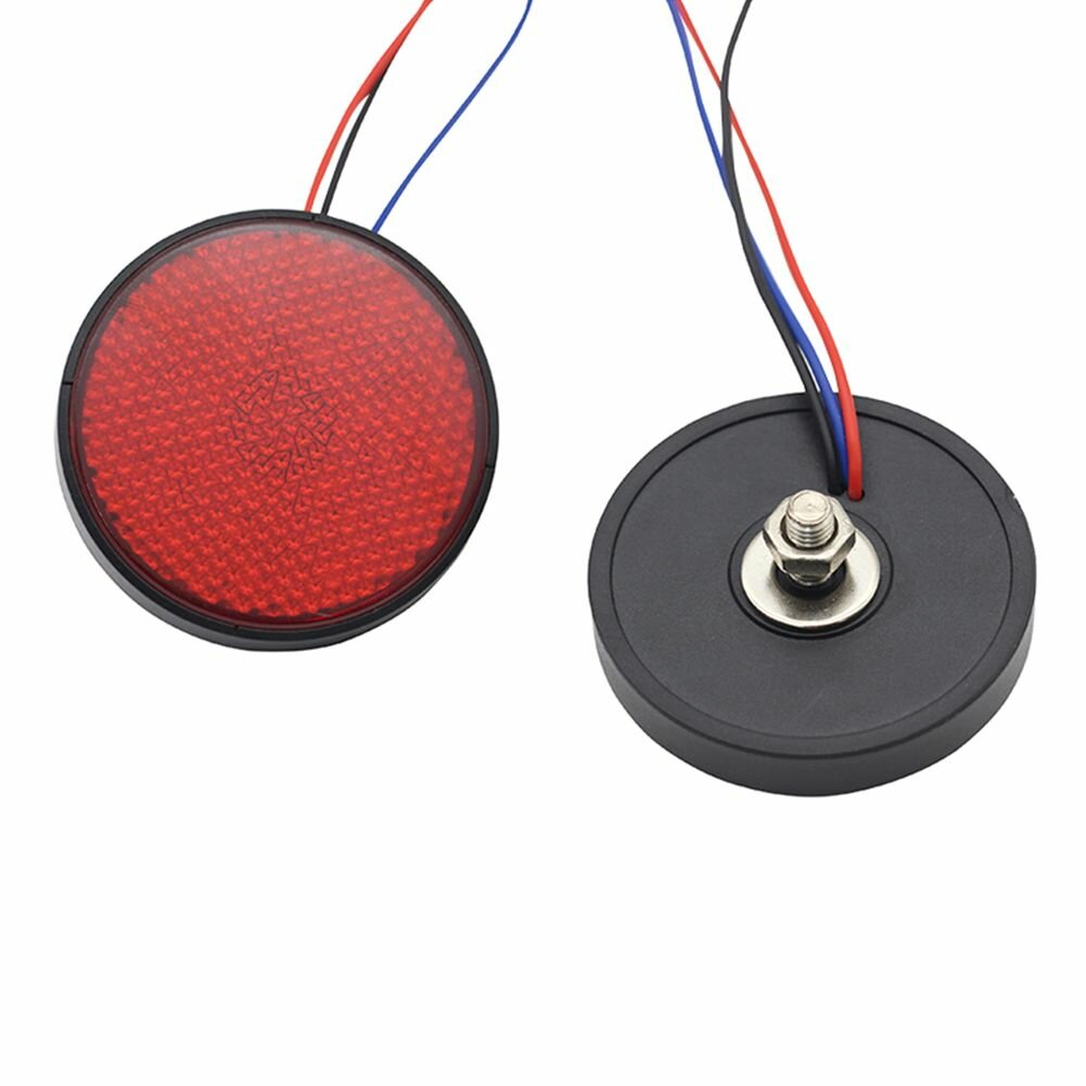 Круглый LED фонарь для мотоцикла 12 В, 24 светодиода, красный рассеиватель — стоп/габарит/поворот, водонепроницаемый