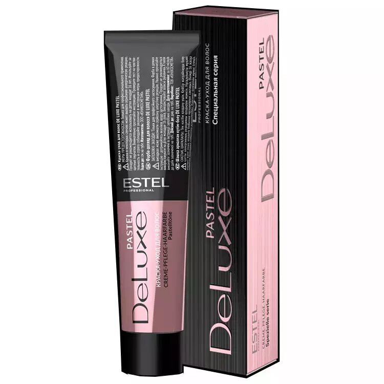 Краска-уход ESTEL 004 персик (Pastel) для волос De luxe pastel, 60 мл