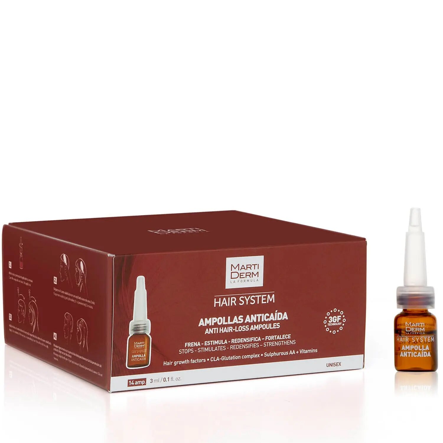 Ампулы против выпадения волос MARTIDERM Hair System 14 х 3 мл