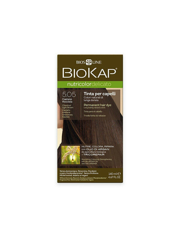 BioKap Nutricolor Delicato Hair Colo r5.05 Brown -Light Chestnut Краска для волос на растительной основе, оттенок светло-каштановый 140 мл