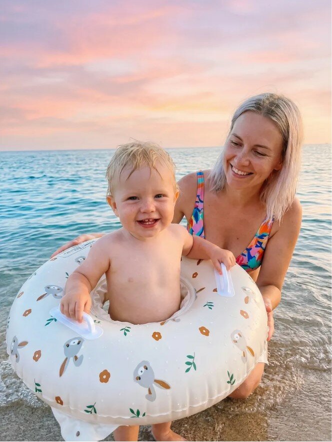 Надувной круг Dans "Зайчики", для детей, с трусиками, бежевый, 58см