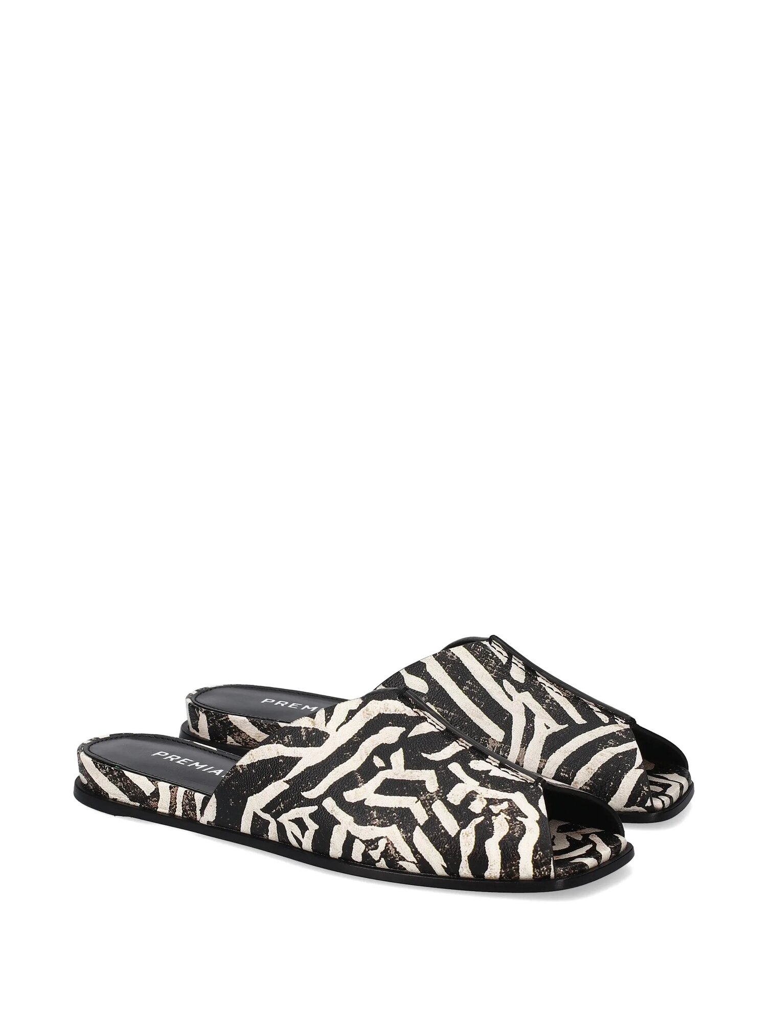Босоножки PREMIATA Zebra-print flat sandals, размер 40 EU, black/black — фото 1