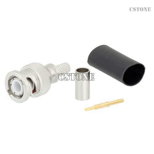 BNC штыревой (штекер) разъём для LMR-200 кабель, обжим/пайка