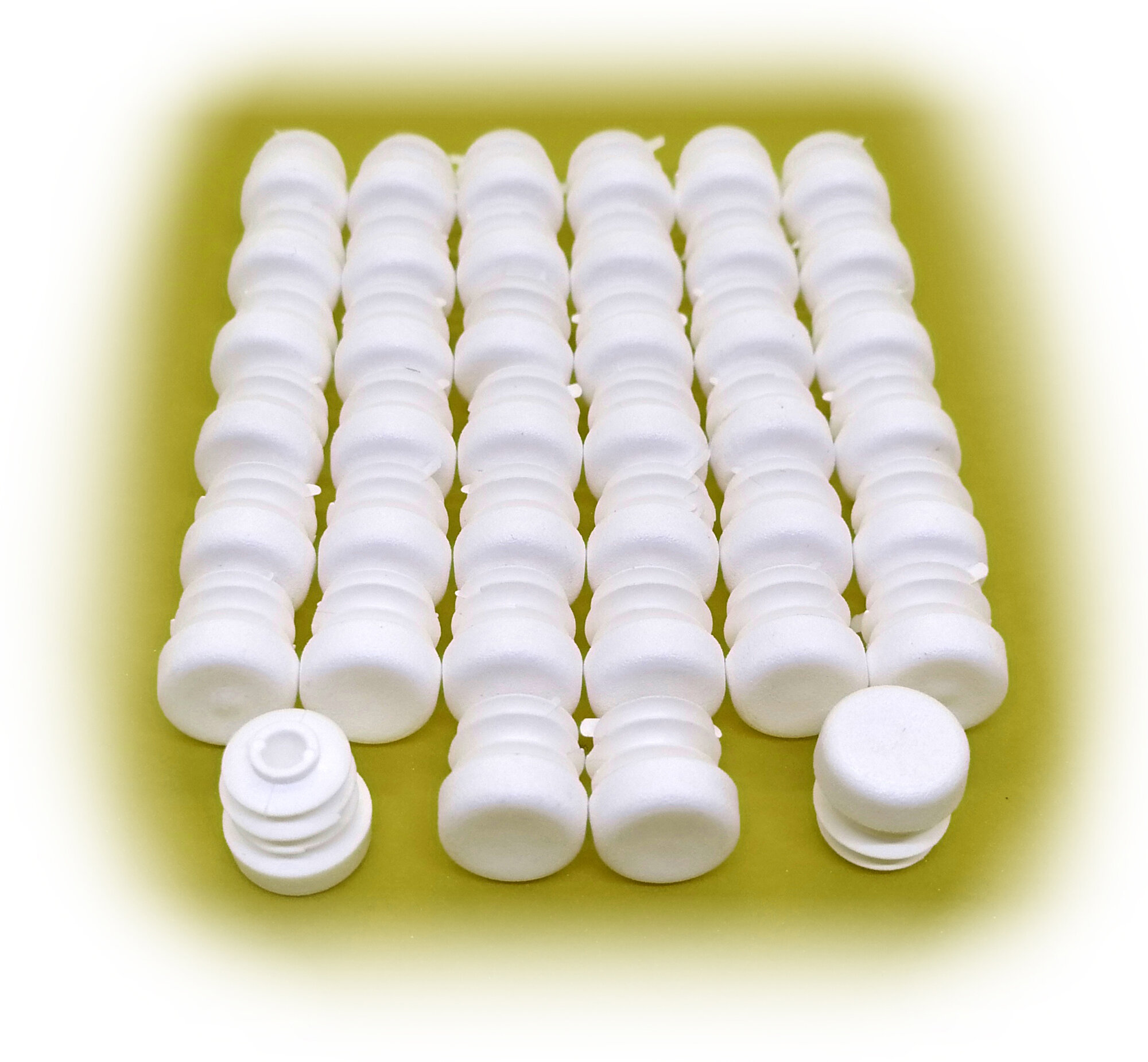 Заглушка для круглой трубы с внешним диаметром 14мм и диаметром отверстия 9-13мм, пластиковая, белая, 40шт.