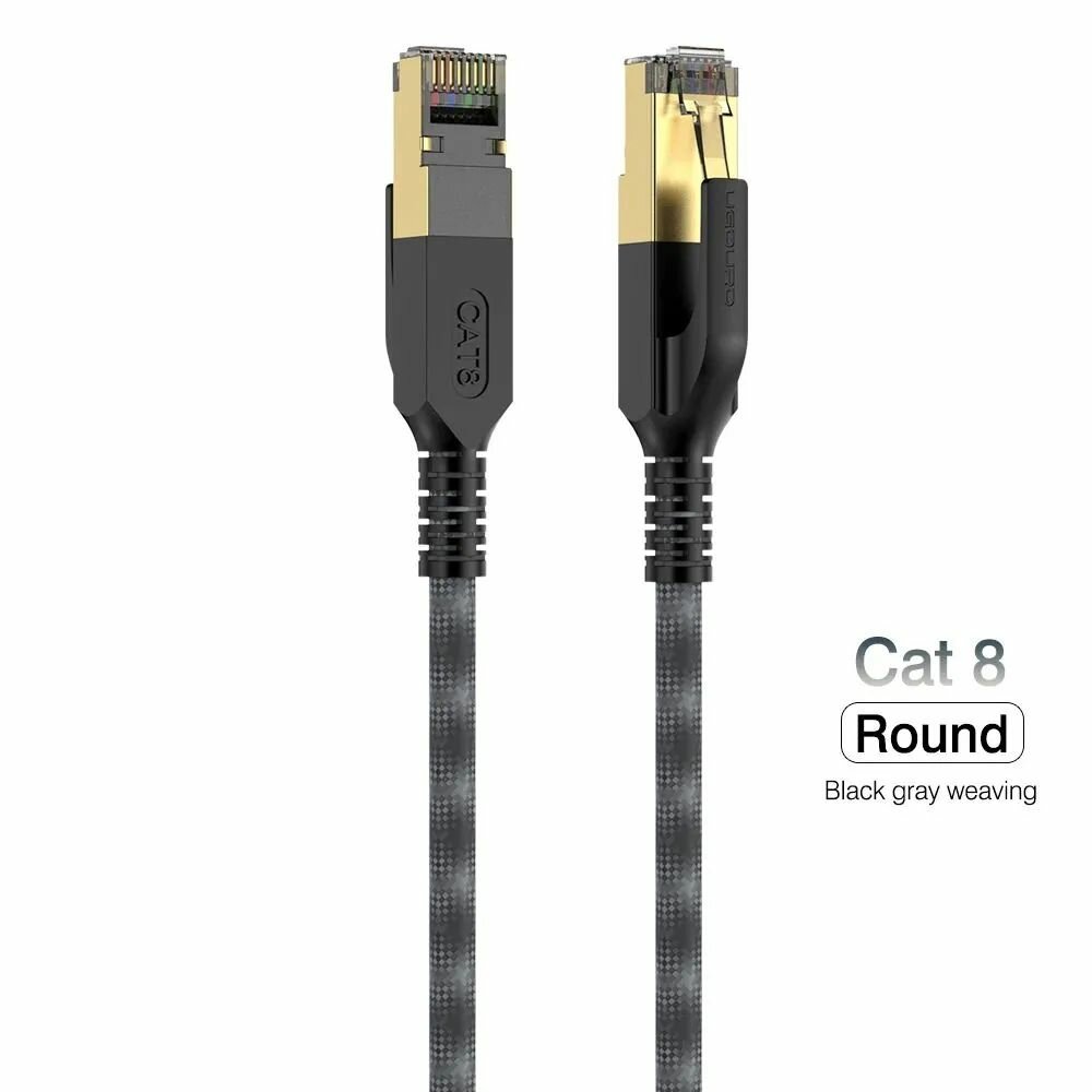 Кабель для интернет-соединения RJ-45/RJ-45, 0.5 м, черно-серый