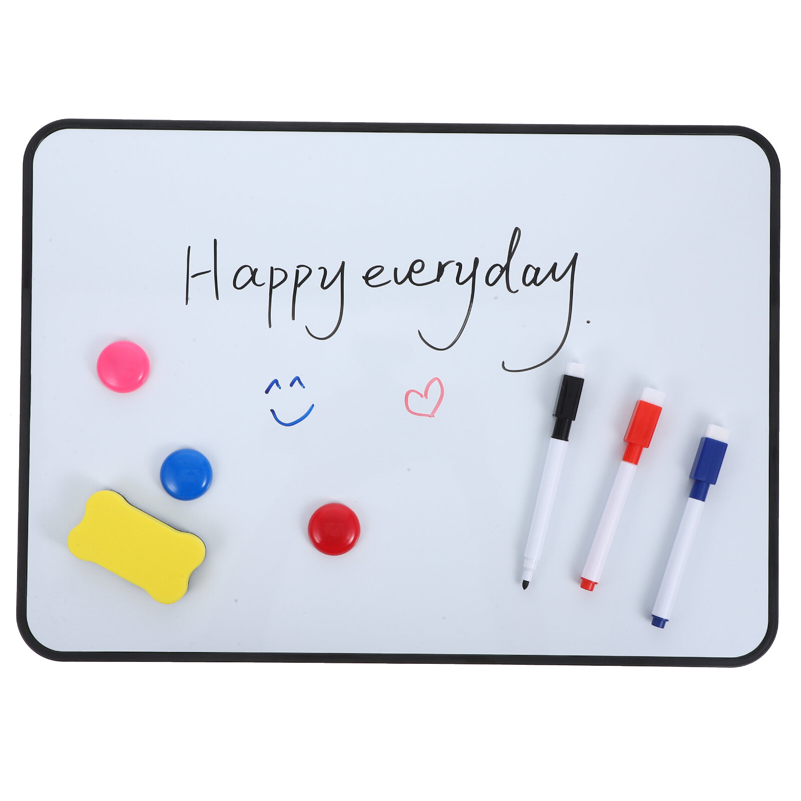 Двусторонняя магнитная доска, стираемая и на которой можно писать, подходит для детского рисования, офисной работы за столом, ведения заметок, рисования и использования дома (формат А3, черный - аксессуары в комплекте, 1 комплект).