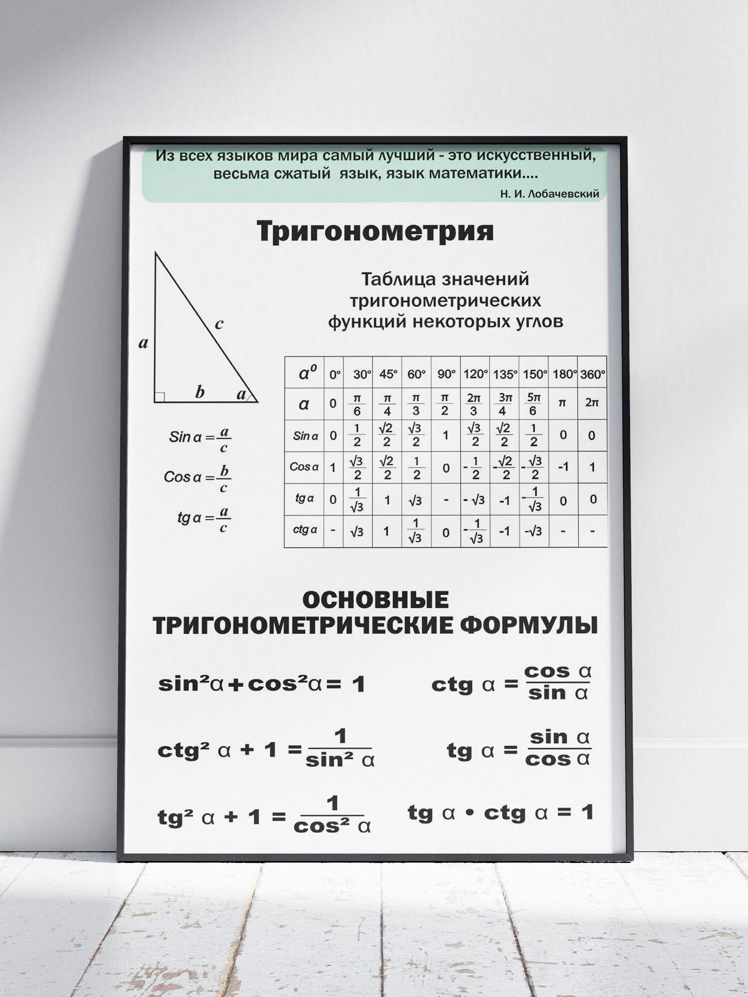 Плакат на стену для интерьера Для Детей (Геометрия 9) - Постер по обучению формата A4 (21x30 см)