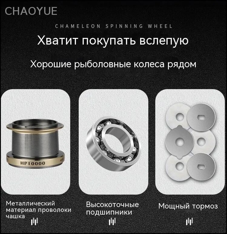 Рыболовная катушка HP 10000 для спиннинга и фидера с передним фрикционом — фото 1