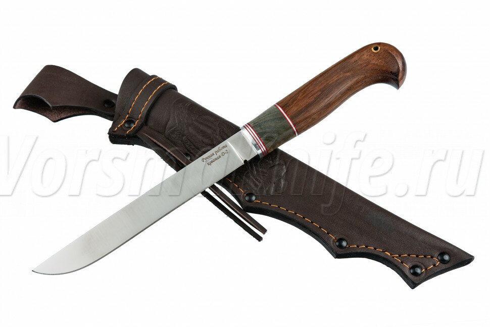 Нож "Финский-1" большой, ООО "ТД СВ-Клинок", Ворсма, ручной работы из стали кованой D2, рукоять дерево